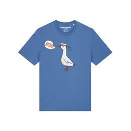 wat? Apparel T-Shirt Moin Seagull in Bright Blue | Gr.: 50