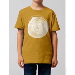 wat? Apparel T-Shirt Baumscheibe in Ocker | Gr.: 152-164