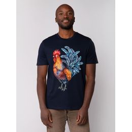 wat? Apparel T-Shirt Grimmiger Gockel in Dunkelblau | Gr.: 58