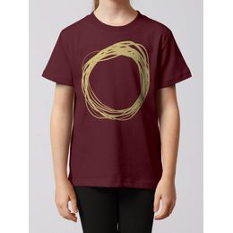 wat? Apparel T-Shirt Kreis in Weinrot | Gr.: 110/116
