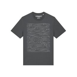 wat? Apparel T-Shirt Doodle Cats in Grau | Gr.: 52