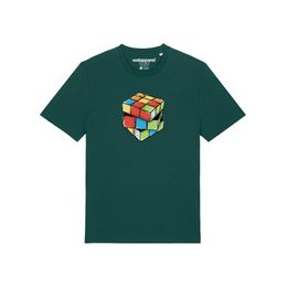 wat? Apparel T-Shirt Pixel Zauberw&uuml;rfel in Dunkelgr&uuml;n | Gr.: 50
