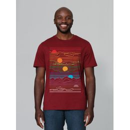 wat? Apparel T-Shirt Sun And Moon in Weinrot | Gr.: 48