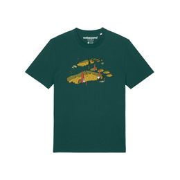 wat? Apparel T-Shirt Gnome Footprint in Dunkelgr&uuml;n | Gr.: 54