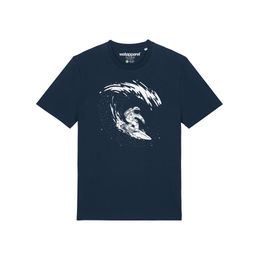 wat? Apparel T-Shirt Surfing Spaceman in Dunkelblau | Gr.: 46