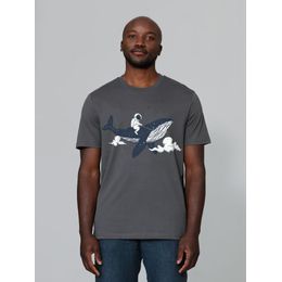 wat? Apparel T-Shirt Spacewhale in Grau | Gr.: 54