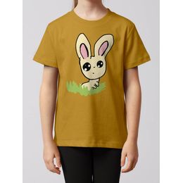 wat? Apparel T-Shirt Osterhase im Gras in Ocker | Gr.: 134-146