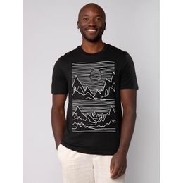 wat? Apparel T-Shirt Mountains in Schwarz | Gr.: 46