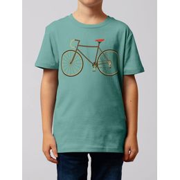wat? Apparel T-Shirt Fahrrad in Teal Monstera | Gr.: 110/116