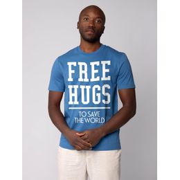 wat? Apparel T-Shirt Free hugs to save the world in Bright Blue | Gr.: 52