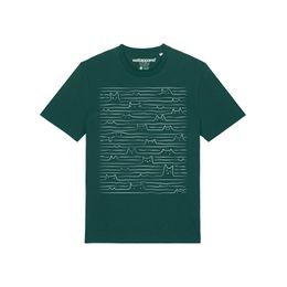 wat? Apparel T-Shirt Doodle Cats in Dunkelgr&uuml;n | Gr.: 46