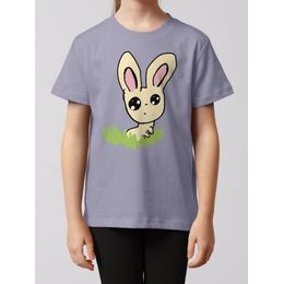 wat? Apparel T-Shirt Osterhase im Gras in Lavender | Gr.: 98/104