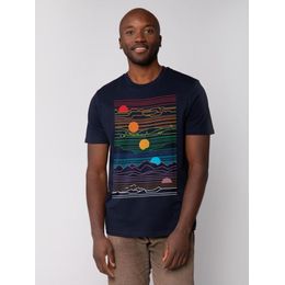 wat? Apparel T-Shirt Sun And Moon in Dunkelblau | Gr.: 48