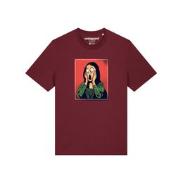 wat? Apparel T-Shirt Mona Lisa Scream in Weinrot | Gr.: 48