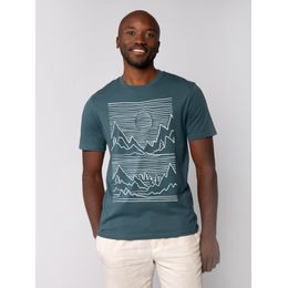 wat? Apparel T-Shirt Mountains in Petrol | Gr.: 54