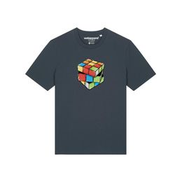 wat? Apparel T-Shirt Pixel Zauberw&uuml;rfel in India Ink Grey | Gr.: 50