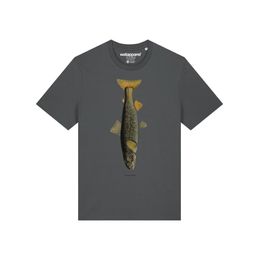 wat? Apparel T-Shirt Forelle in Grau | Gr.: 50