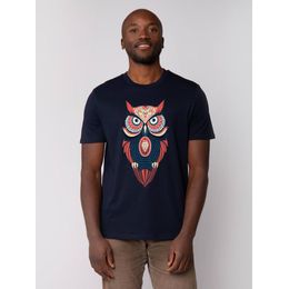 wat? Apparel T-Shirt Colorful Owl in Dunkelblau | Gr.: 48