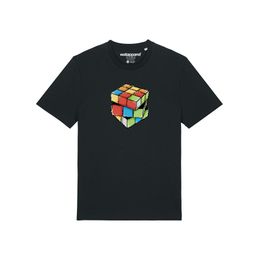 wat? Apparel T-Shirt Pixel Zauberw&uuml;rfel in Schwarz | Gr.: 56