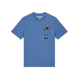 wat? Apparel T-Shirt Pocket Pandas in Bright Blue | Gr.: 54