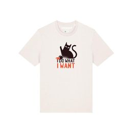wat? Apparel T-Shirt Cat in Off White | Gr.: 46