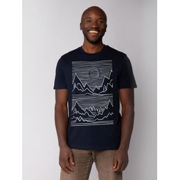 wat? Apparel T-Shirt Mountains in Dunkelblau | Gr.: 54