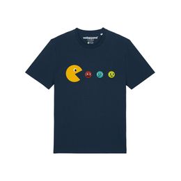 wat? Apparel T-Shirt Pacm&auml;nnchen in Dunkelblau | Gr.: 50