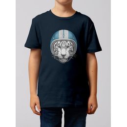 wat? Apparel T-Shirt Racing Tiger in Dunkelblau | Gr.: 152-164