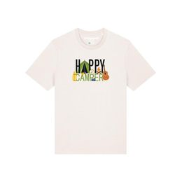 wat? Apparel T-Shirt Happy Camper in Off White | Gr.: 48
