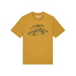 wat? Apparel T-Shirt Gnome Footprint in Ocker | Gr.: 56