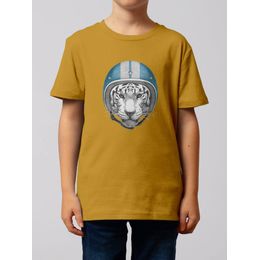 wat? Apparel T-Shirt Racing Tiger in Ocker | Gr.: 152-164