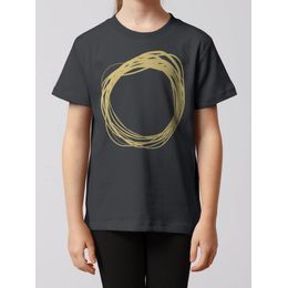 wat? Apparel T-Shirt Kreis in Grau | Gr.: 134-146