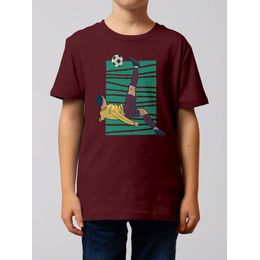 wat? Apparel T-Shirt Fu&szlig;ball in Weinrot | Gr.: 152-164