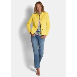 GOLDNER Baumwolljacke mit edlen Ziern&auml;hten in gelb | Gr.: 52