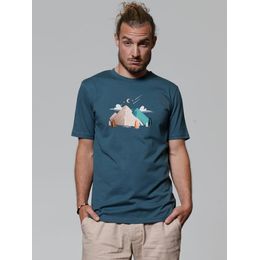 wat? Apparel T-Shirt Night & Clouds in Petrol | Gr.: 56