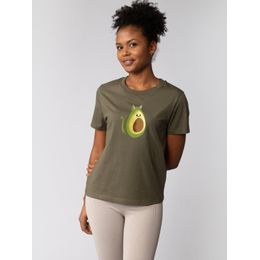 wat? Apparel T-Shirt Avocato in Khaki | Gr.: 42