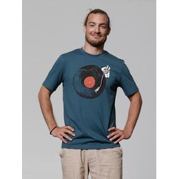 wat? Apparel T-Shirt Schallplatte in Petrol | Gr.: 46