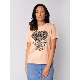 wat? Apparel T-Shirt Mandala Elephant in Fraiche Peche | Gr.: 40