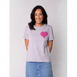 wat? Apparel T-Shirt Pink Heart in Lavender | Gr.: 36