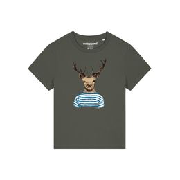 wat? Apparel T-Shirt Hirsch in Khaki | Gr.: 36