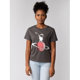 wat? Apparel T-Shirt Astronaut says Hi in Grau | Gr.: 40