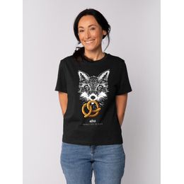 wat? Apparel T-Shirt [#afts] Fuchs in Schwarz | Gr.: 38