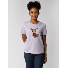 wat? Apparel T-Shirt Rehkitz in Lavender | Gr.: 40