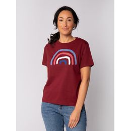 wat? Apparel T-Shirt Regenbogen in Weinrot | Gr.: 34