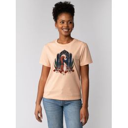 wat? Apparel T-Shirt Der wundersch&ouml;ne Fuchs in Fraiche Peche | Gr.: 44