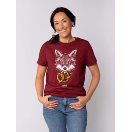 wat? Apparel T-Shirt [#afts] Fuchs in Weinrot | Gr.: 42