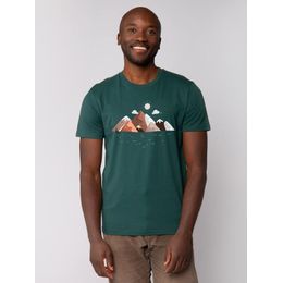 wat? Apparel T-Shirt Mountains & Moon in Dunkelgr&uuml;n | Gr.: 48