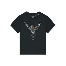 wat? Apparel T-Shirt [#afts] Hirsch in Schwarz | Gr.: 38