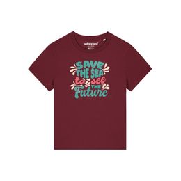 wat? Apparel T-Shirt Save the sea in Weinrot | Gr.: 40