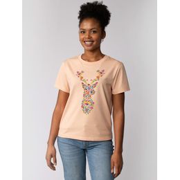 wat? Apparel T-Shirt Floral Deer in Fraiche Peche | Gr.: 38